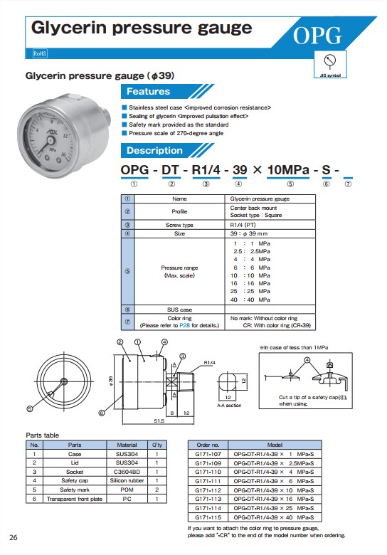 Nandee › GLYCERIN PRESSURE GAUGE